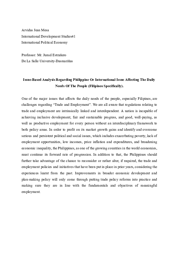(PDF) Issue-Based Analysis