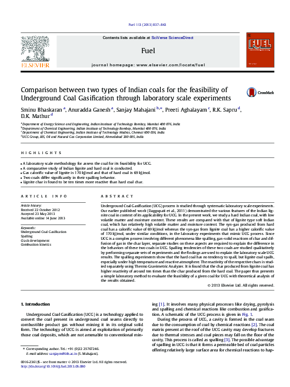 (PDF) Comparison between two types of Indian coals for the feasibility ...