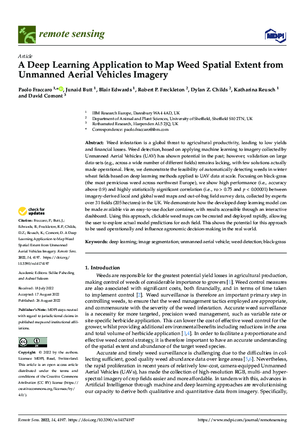 (PDF) A Deep Learning Application to Map Weed Spatial Extent from ...