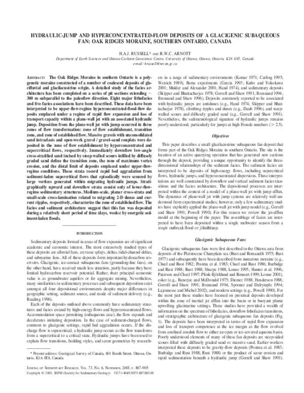 (PDF) Hydraulic-Jump and Hyperconcentrated-Flow Deposits of a ...