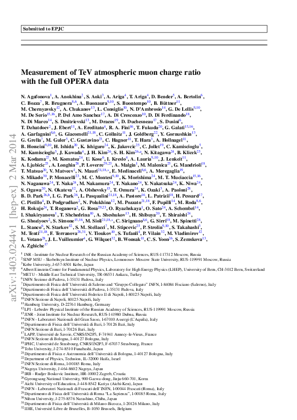 (PDF) Submitted to EPJC Measurement of TeV atmospheric muon charge ...