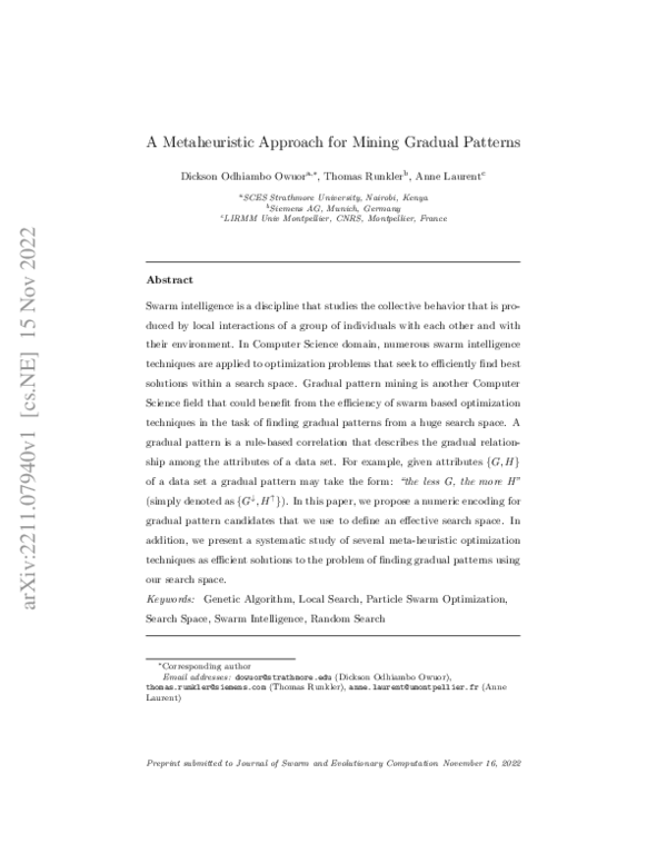 (PDF) A metaheuristic approach for mining gradual patterns