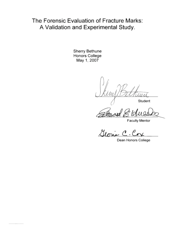 (PDF) The Forensic Evaluation of Fracture Marks: A Validation and ...
