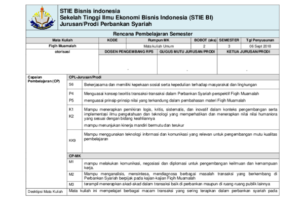 (PDF) contoh membuat RPS (rencana program smester)