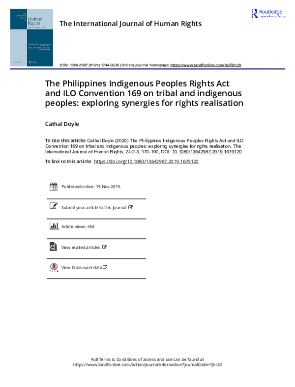 (PDF) The Philippines Indigenous Peoples Rights Act and ILO Convention ...