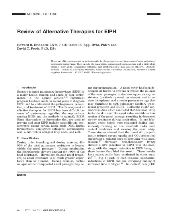 (PDF) Review of alternative therapies for EIPH
