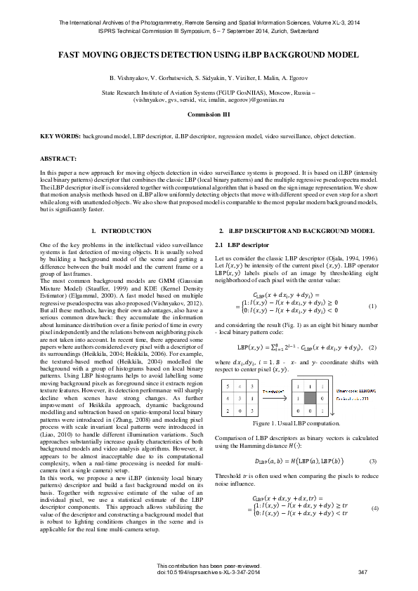 (PDF) iLBP for Fast Detection of Moving Objects