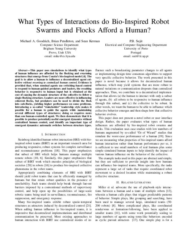(PDF) What Types of Interactions do Bio-Inspired Robot Swarms and ...