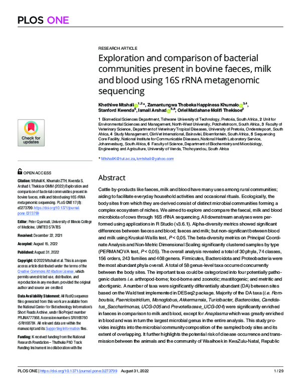 (PDF) Exploration and comparison of bacterial communities present in ...