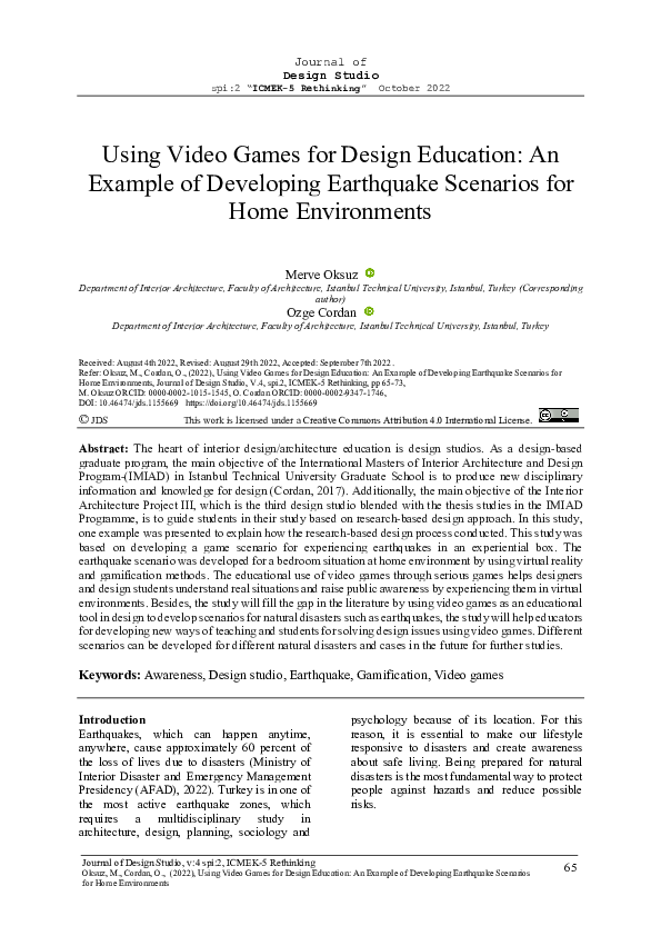 (PDF) Using Video Games for Design Education: An Example of Developing ...