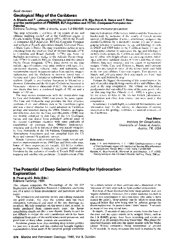 (PDF) Review of Geological Map of the Caribbean by A. Mascle, P ...