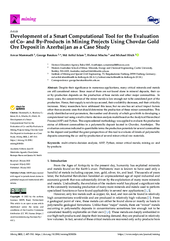 (PDF) Development of a Smart Computational Tool for the Evaluation of Co- and By-Products in ...