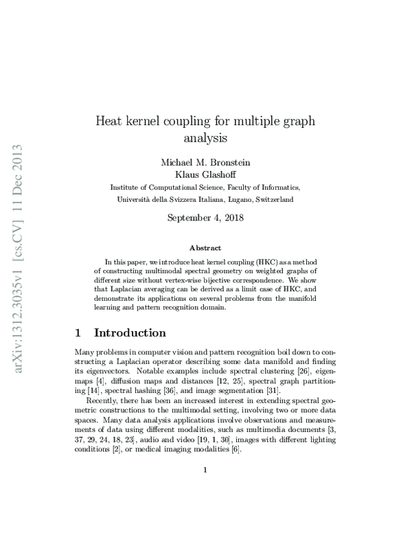(PDF) Heat kernel coupling for multiple graph analysis
