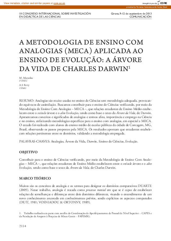 (PDF) A metodologia de ensino com analogias (MECA) aplicada ao ensino ...
