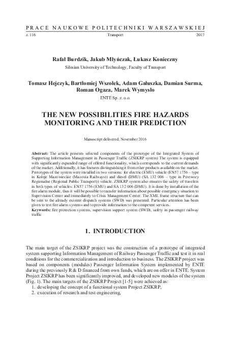 (PDF) The new possibilities fire hazards monitoring and their prediction