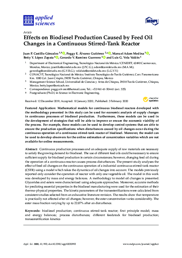 (PDF) Effects on Biodiesel Production Caused by Feed Oil Changes in a ...