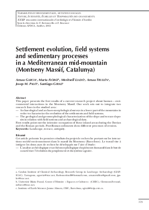 (PDF) Settlement evolution, field systems and sedimentary processes in ...