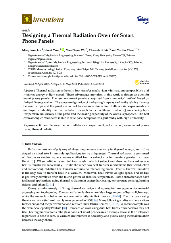 (PDF) Designing a Thermal Radiation Oven for Smart Phone Panels