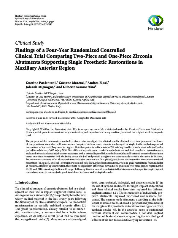 Pdf Findings Of A Four Year Randomized Controlled Clinical Trial Comparing Two Piece And One