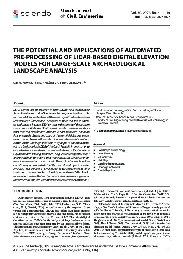 The Potential and Implications of Automated Pre-Processing of LiDAR-Based Digital Elevation ...
