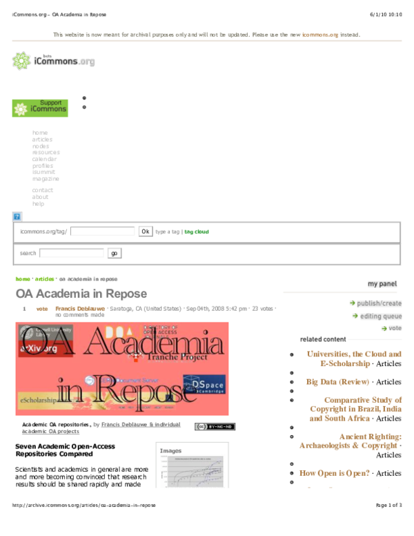 (PDF) OA Academia in Repose. Seven Academic Open-Access Repositories ...
