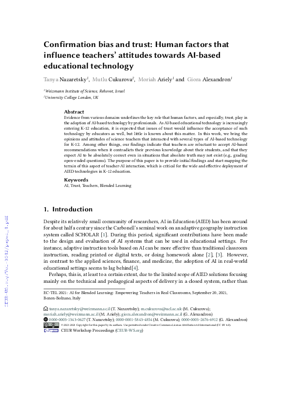 (PDF) Confirmation bias and trust: Human factors that influence ...