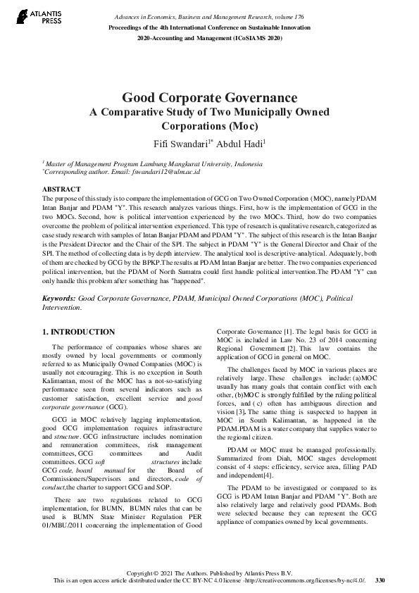 (PDF) Good Corporate Governance