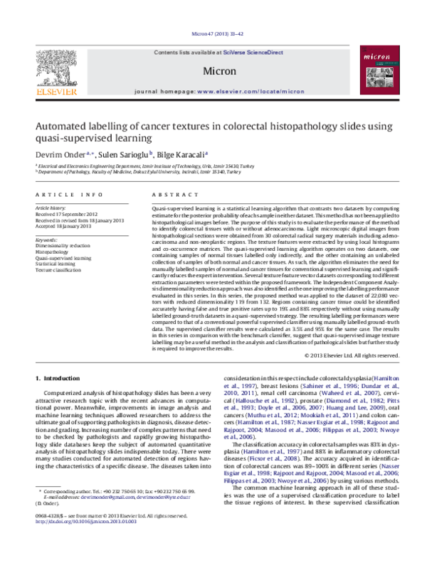 (PDF) Automated labelling of cancer textures in colorectal ...