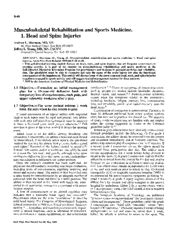 (PDF) 1. Head and spine injuries