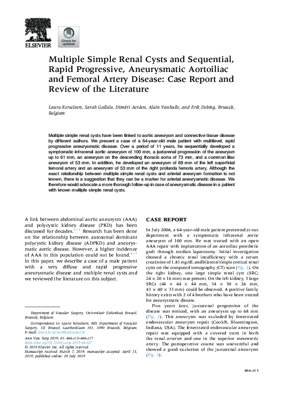 (PDF) Multiple Simple Renal Cysts and Sequential, Rapid Progressive ...
