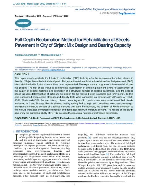 (PDF) Full-Depth Reclamation Method for Rehabilitation of Streets ...
