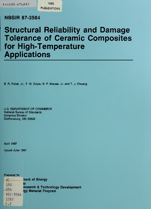 (PDF) Structural reliability and damage tolerance of ceramic composites ...