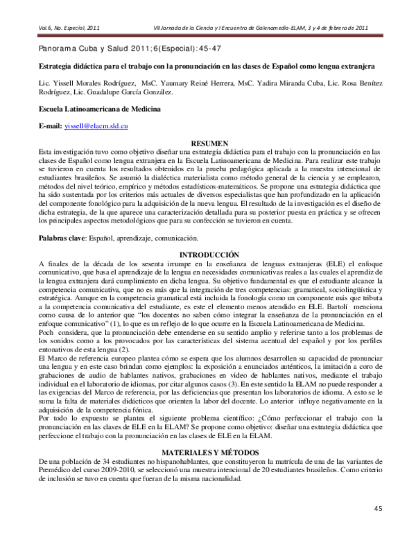 (PDF) Estrategia didáctica para el trabajo con la pronunciación en las ...