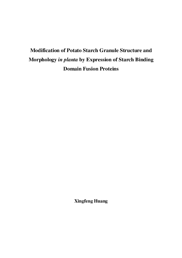 (PDF) Modification of potato starch granule structure and morphology in ...