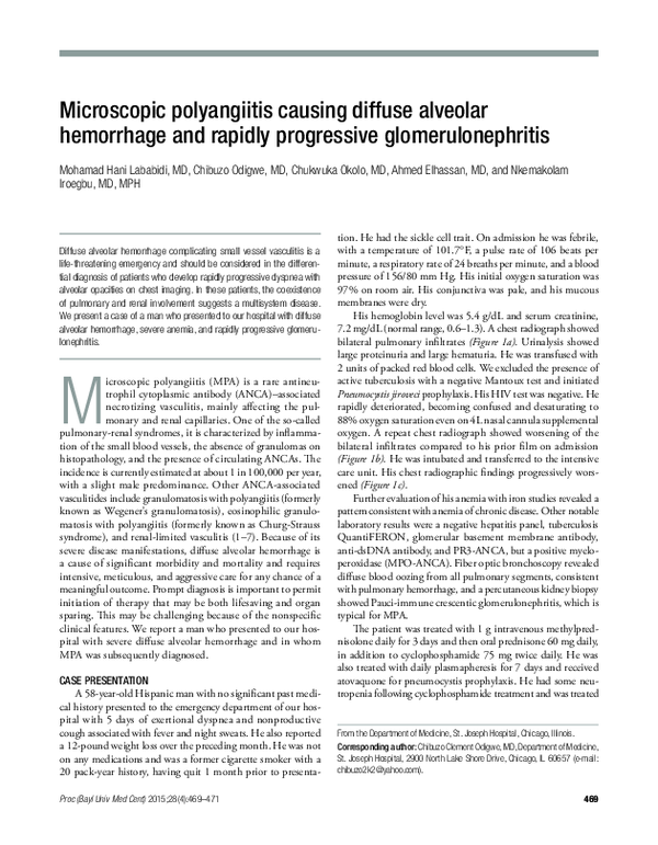 (PDF) Microscopic Polyangiitis Causing Diffuse Alveolar Hemorrhage and ...
