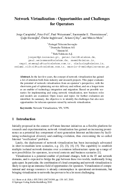 (PDF) Network Virtualization: Opportunities & Challenges (PDF) Network Virtualization: Opportunities & Challenges