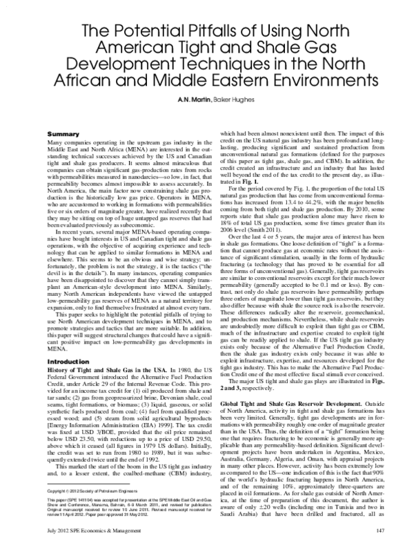 (PDF) The Potential Pitfalls of Using North American Tight and Shale Gas Development Techniques ...