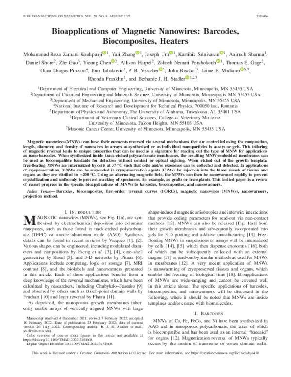 (PDF) Bioapplications of Magnetic Nanowires: Barcodes, Biocomposites ...