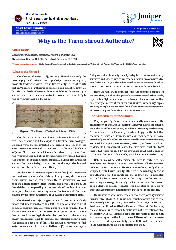 (PDF) Why is the Turin Shroud Authentic?