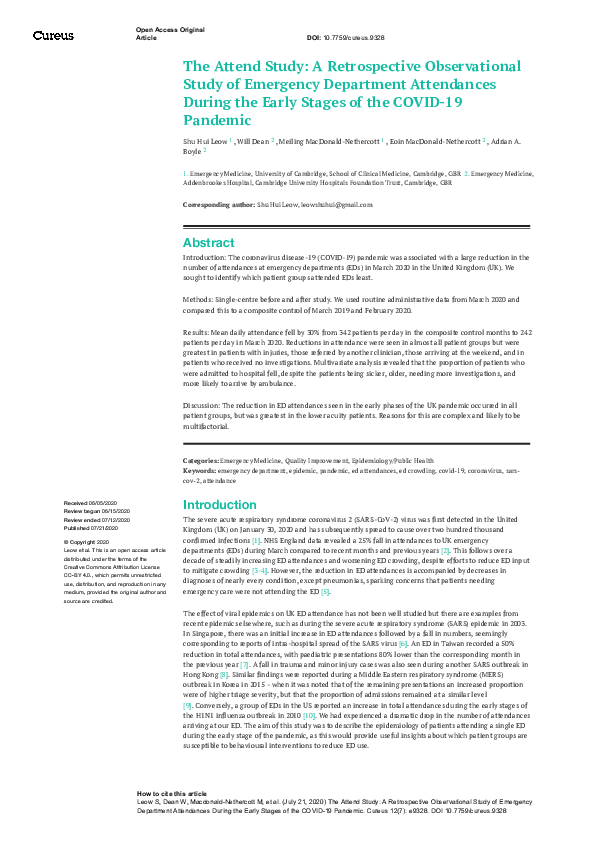 (PDF) The Attend Study: A Retrospective Observational Study of ...