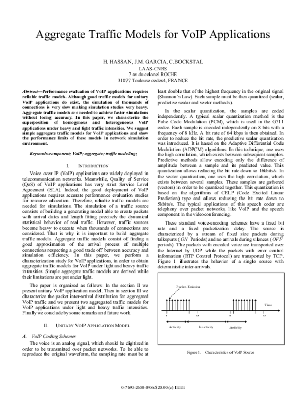 (PDF) Aggregate Traffic Models for VoIP Applications