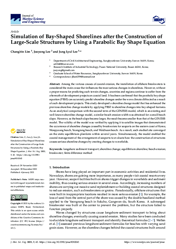 (PDF) Simulation of Bay-Shaped Shorelines after the Construction of ...