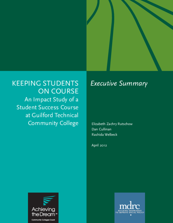 (PDF) Keeping Students on Course: An Impact Study of a Student Success ...