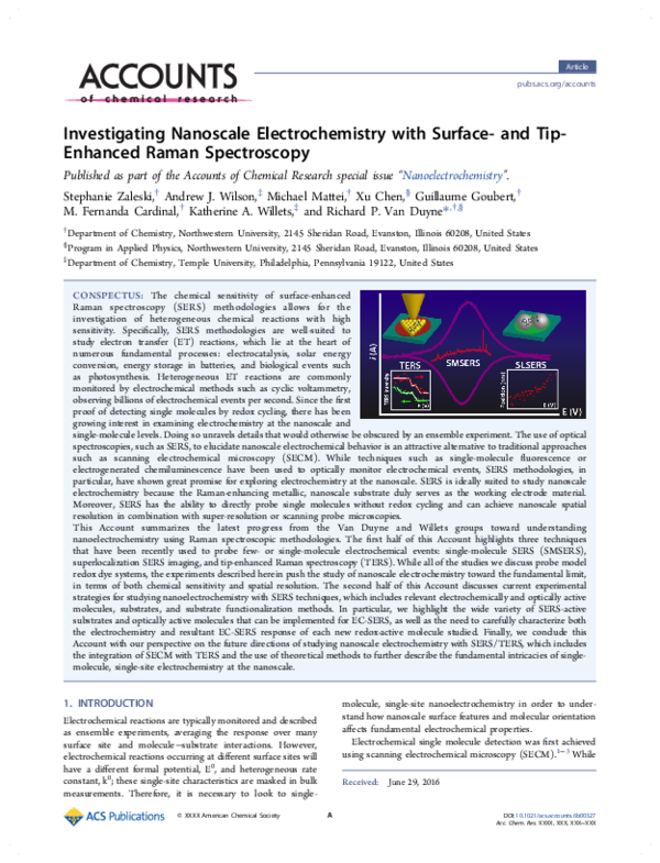 (PDF) Investigating Nanoscale Electrochemistry with Surface- and Tip-Enhanced Raman Spectroscopy