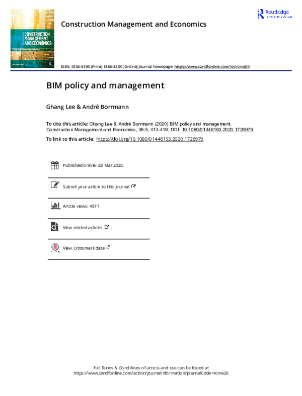 (PDF) BIM policy and management