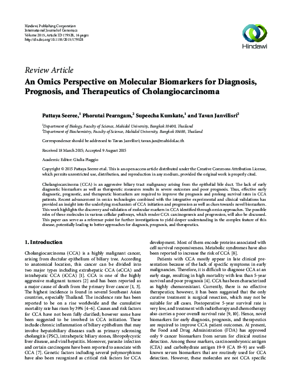 (PDF) An Omics Perspective on Molecular Biomarkers for Diagnosis ...