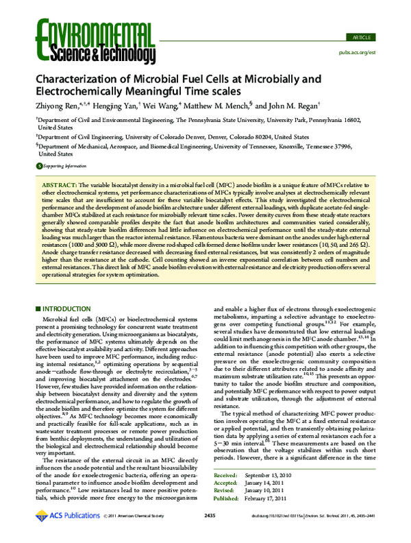 (PDF) Characterization of Microbial Fuel Cells at Microbially and ...