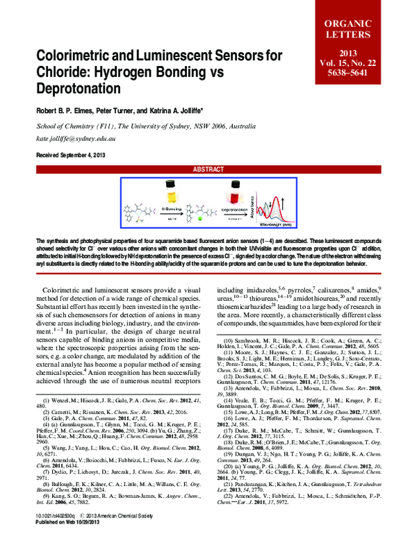 (PDF) Colorimetric and Luminescent Sensors for Chloride: Hydrogen ...