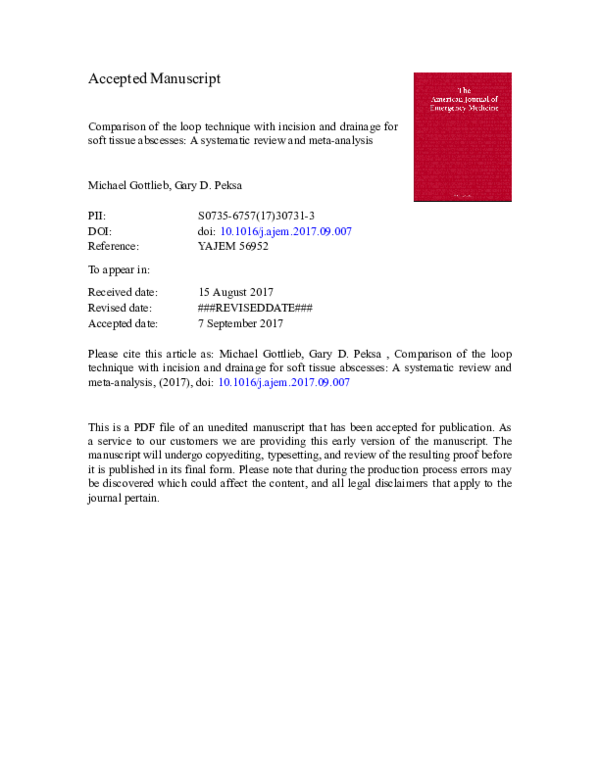 (PDF) Comparison of the loop technique with incision and drainage for ...