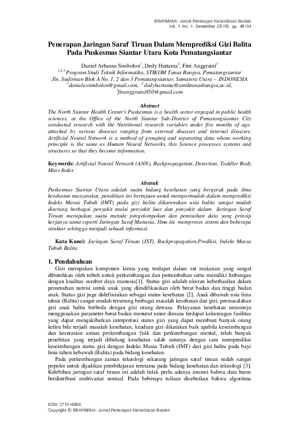 (PDF) Penerapan Jaringan Saraf Tiruan Dalam Memprediksi Gizi Balita ...